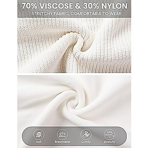 Bianstore Women's Two Piece Outfits Long Sleeve Knit Top Fall Sweater Set Loose Pants Sweatsuit Lounge Sets(PureWhite-M)