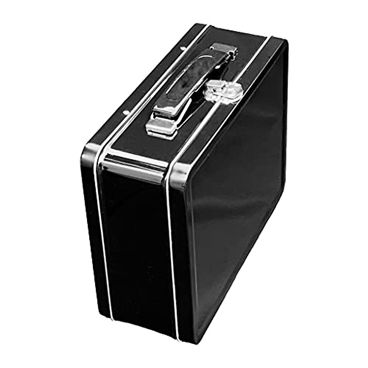 Do It Yourself DIY Medium Black Lunch Box Tin for Storage, Crafts and Scrapbook Fun Activities