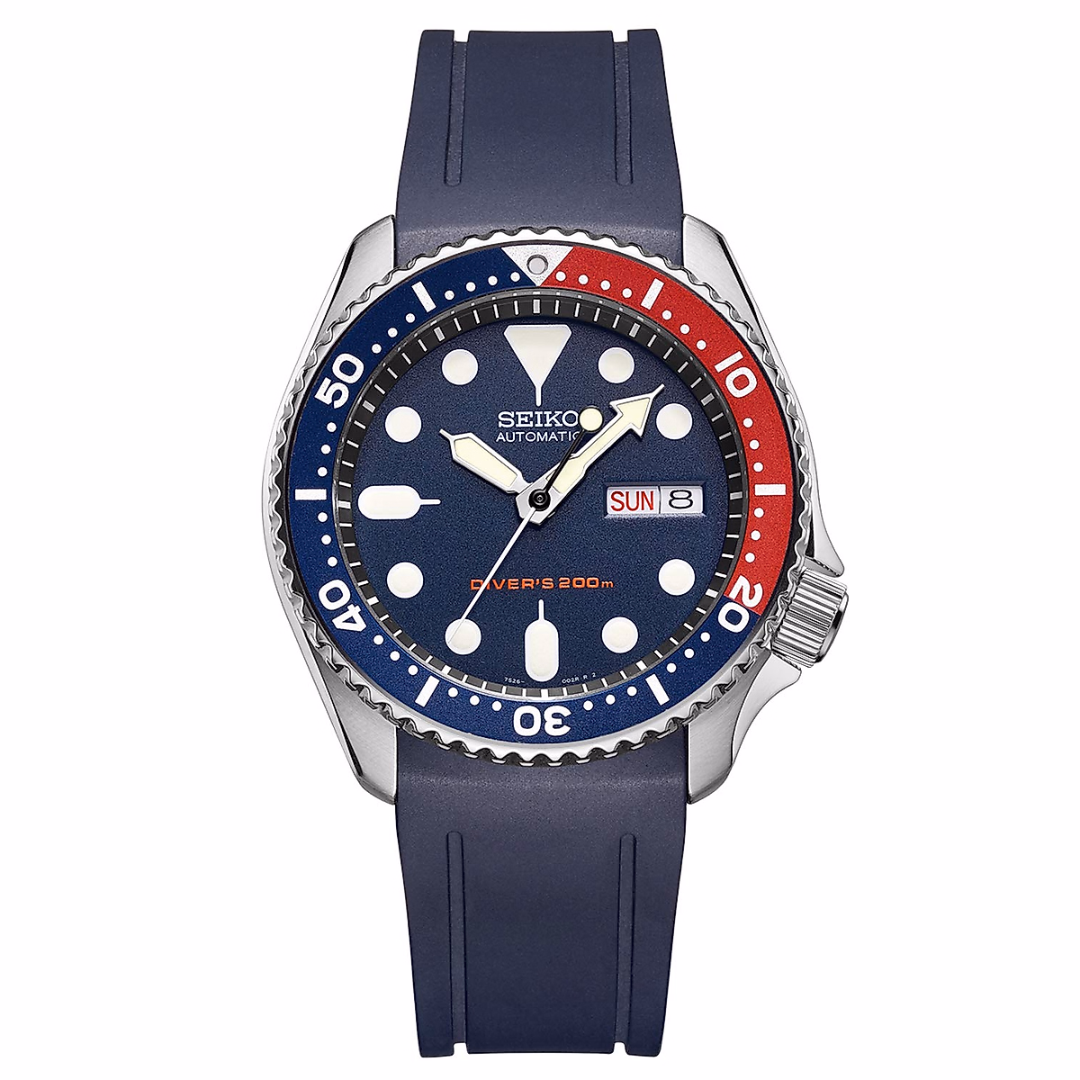 Crafter Blue CB05 Curved End Watch Band Quick Release Soft Rubber Strap Replacement for Seiko Skx Series SKX007, SKX009 and SKX011 and Sports 5 Series: SRPD51K1, SRPD53k1, SRPD55K1 etc - Orange