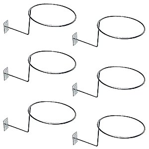 SnowTing Set of 6 Metal Hat Holder Wall Mount Hat Caps Wigs Organizer Display Racks Cowboy Ball Holder Hanger Hooks Hat Stand Display Wall Rack Silver