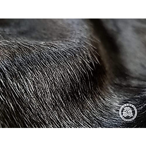 Genuine Black Cowhide Rug XL Size 6 x 7-8 ft. 180 x 240 cm