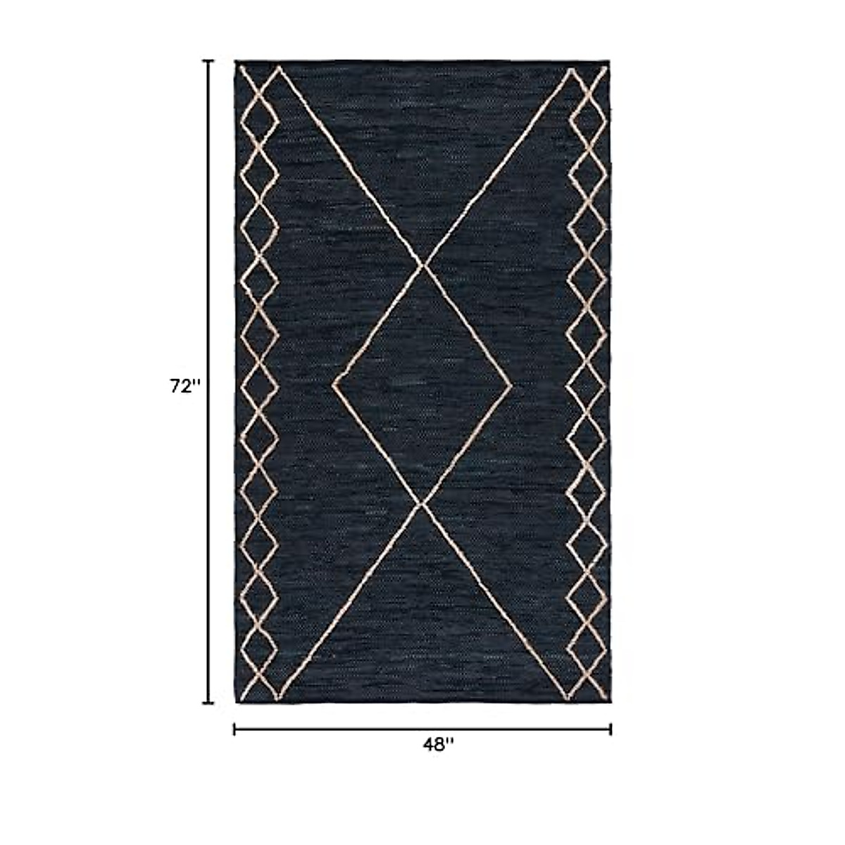 SAFAVIEH Vintage Leather Collection Accent Rug - 4' x 6', Black & Natural, Handmade Modern Rustic Boho, Ideal for High Traffic Areas in Entryway, Living Room, Bedroom (VTL802Z)