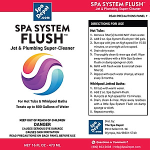 Spa System Flush Super-Cleaner: Hot Tub & Jetted Whirlpool Bath Oily Grime Plumbing Purge 16oz. (1)