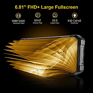 8849 Tank Rugged Smartphone, 22000mAh(66W) 22GB+256GB 4G Android Phone Unlocked with 1200LM Camping Light, IP68 Waterproof 6.81" Android 12 Rugged Cell Phone, 108MP Camera, Single Speaker/NFC/OTG