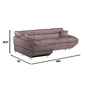 HOMES: Inside + Out Dentas Sectional with Pull Out Sleeper Chaise