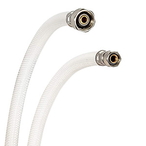 Eastman 48132 Flexible Faucet Connector, Reinforced PVC Braided Supply Line, 1/2-Inch FIP Outlet x 3/8-Inch Compression Inlet, 20-inch Length