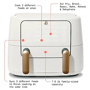 Beautiful 9QT TriZone Air Fryer, by Drew Barrymore (White Icing)