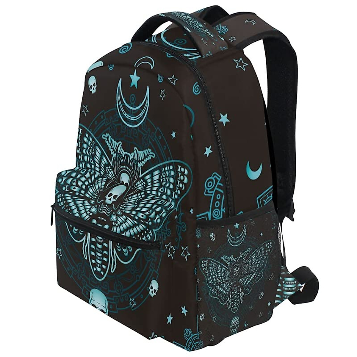 MNSRUU School Backpack Butterfly Skull Mysticism College Knapsack Laptop Rucksack Business Travel Computer Bookbags for Adult Teen One Size