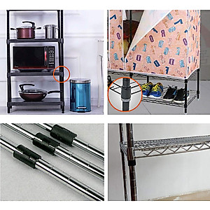 36 Pairs 72 Pieces Wire Shelving Shelf Lock Clips for 1" Replacements for Wire Shelving System Metal Rack Locking Wire Shelving Shelf Lock Clips Post- Shelving Sleeves (Plastic, Black)