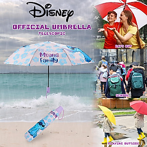 Disney Stitch Umbrella for Adults Teens Kids - Folding Telescopic Umbrella Lightweight Travel School Work Stitch Gifts