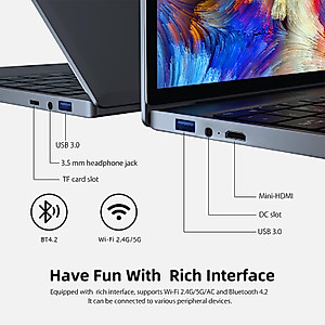 Morostron 13.5" Touch Screen Laptop, Windows 11 Laptop Computer with Intel N5095, 16GB RAM 512GB SSD, 3000x2000 FHD, Backlit Keyboard, Touch ID, WIFI, USB3.0*2, Bluetooth 4.2, HDMI, 38WH Battery, Gray