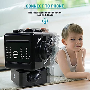 Meryi Kids Robot Toys, Smart Programmable Robot, Voice Control Rechargeable Robots, Dancing, Singing and Interactive Robot with Coding Apps for Kid 3-8 Year Birthday Gift Present, Black