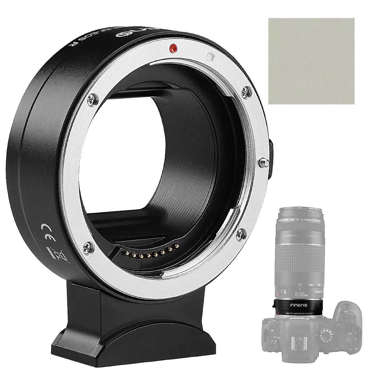 Donwell EF to EOS R Mount Adapter,Auto-Focus EF/EF-S Lens to RF Mount Converter Ring with Removable Tripod Mount Compatible for Canon EOS R RP R5 R6 R7 R10 R50 Series Mirrorless Digital Cameras