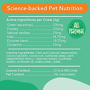 Vivus Pets Nautral Vegan Dental Chews for Dogs - Cinnamon Parsley Flavor to Help Clean Teeth & Freshen Breath - Dental Dog Treats with Natural Ingredients for All Breeds and Sizes, 10.5 Oz