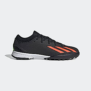 adidas X Speedportal.3 Turf Soccer Shoe, Black/Solar Red/Solar Green, 2 US Unisex Little Kid