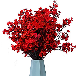 Blue Flowers 6 Bundle Babys Breath Artificial Flowers for Decoration Babies Breath Bouquets Fake Flowers Silk Flowers Gypsophila for Christmas Centerpiece Arrangement Home Wedding Party Garden Decor