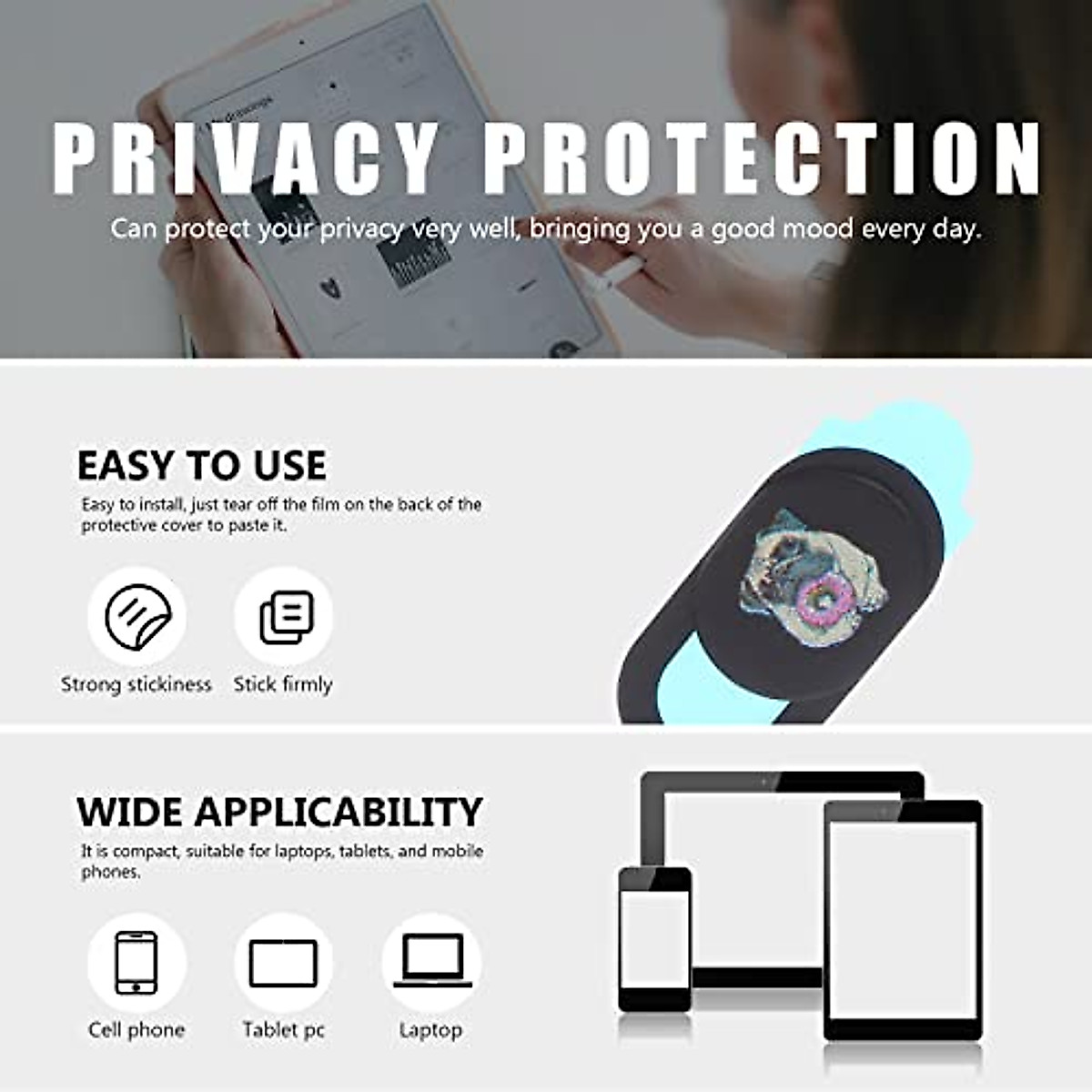 Hemobllo 2Pcs Tablet Notebook Webcam Cover Phone case abs Webcam Cover Anti Peeping Cell Phone Notebook Shield Anti-Peeping Camera Covers Slider Video Camera Computer Camera Covers