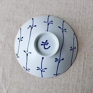 白山陶器 Hakusan Toki Flat Tea Wan, Blue, Approx. 5.9 x 2.1 inches (15 x 5.3 cm), ST-17 Mori Masahiro Design, Hasami Ware, Made in Japan