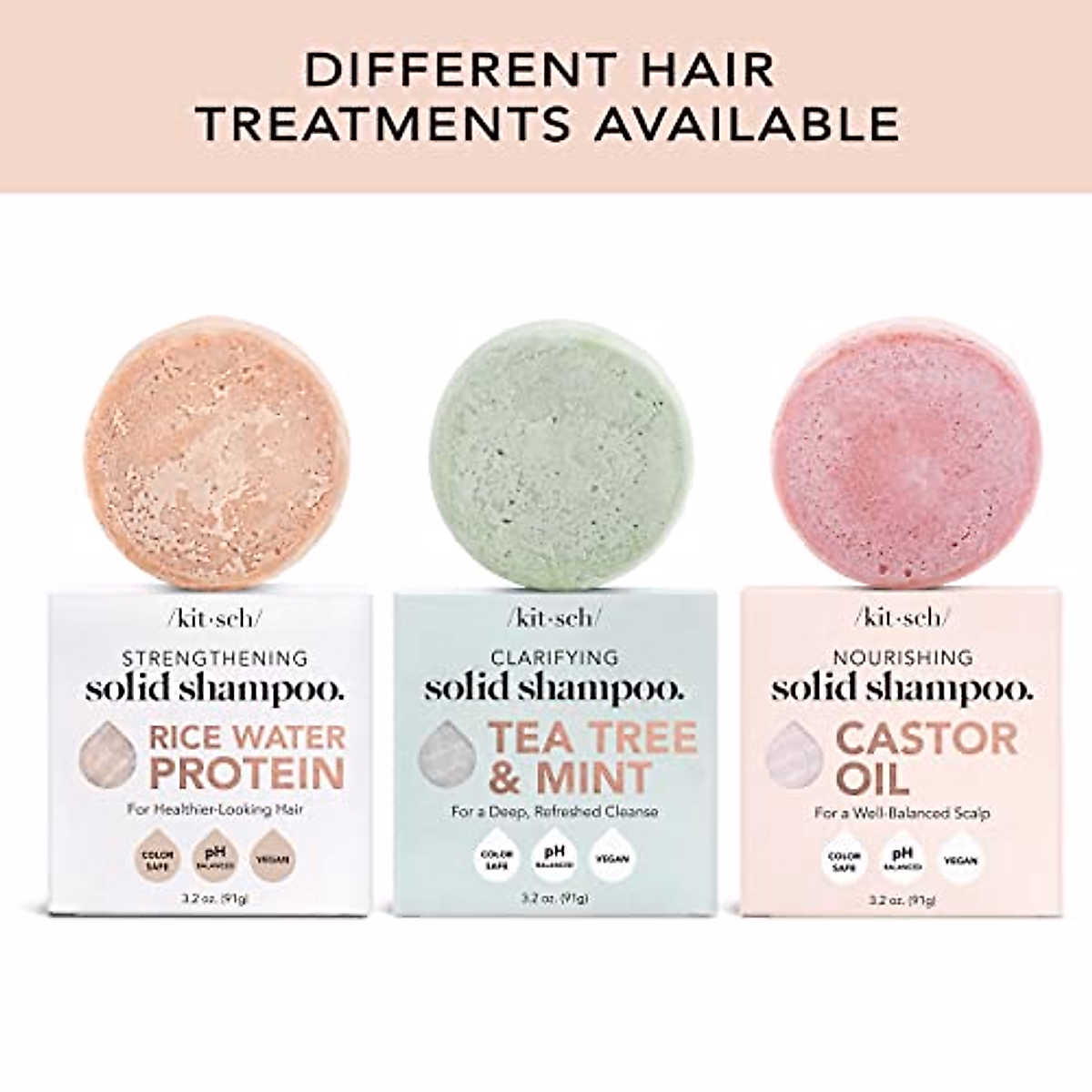 Kitsch Hair Growth | Rice Shampoo Bar for Strengthening | Helps Dry Hair | Made in US | All Natural | Moisturizing | Vegan Solid Shampoo Bar for Hair | Rice Water Shampoo Bar | Zero Waste, 3.2 oz