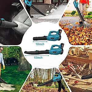 Cordless Leaf Blower Battery Powered 21V 4000mAh, 320 CFM 180 MPH Brushless Axial Electric Blower W/Battery and Charger, Turbo Fan 6 Variable Speed Leaf Blower for Lawn Care Patio Driveway Snow Dust