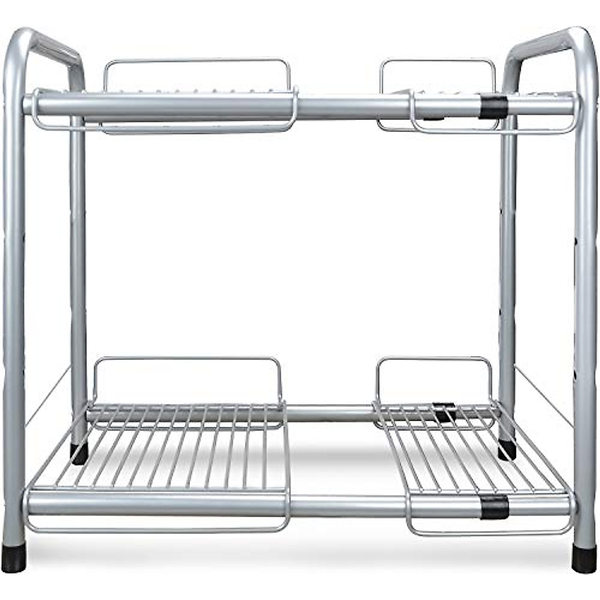 Surpahs 2 Tier Under Sink Expandable Shelf Organizer, Storage Rack (Silver)