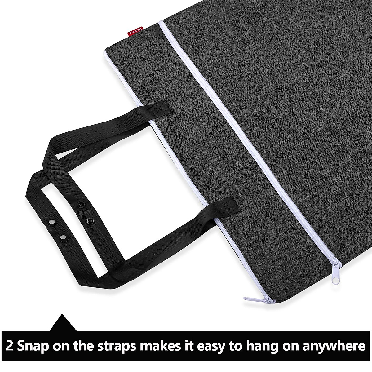 Damero Hanging Wet Dry Bag, Reusable Laundry Wet Bag with Two Compartments for Cloth Diaper and Swimsuit, Large- Black