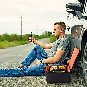 LEFOR·Z Air Compressor Carrying Bag Protective Case Compatible for DEWALT DCC020IB 20V Max Tire Inflator/Dewalt DCC18N-18V with Battery and Charger Pocket(Black)