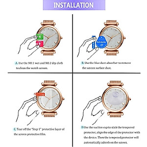 Xinhewong 3-Pack compatible with Fossil Gen 6 Smartwatch (44mm) Smartwatch Screen Protector Tempered Glass compatible with Fossil Gen 6 Smartwatch 44mm Smartwatch [2.5D 9H Hardness][Anti-Scratch]