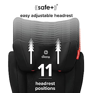 Diono Monterey 4DXT Latch, 2-in-1 High Back Booster Car Seat with Expandable Height, Width, Advanced Side Impact Protection, 8 Years 1 Booster, Black