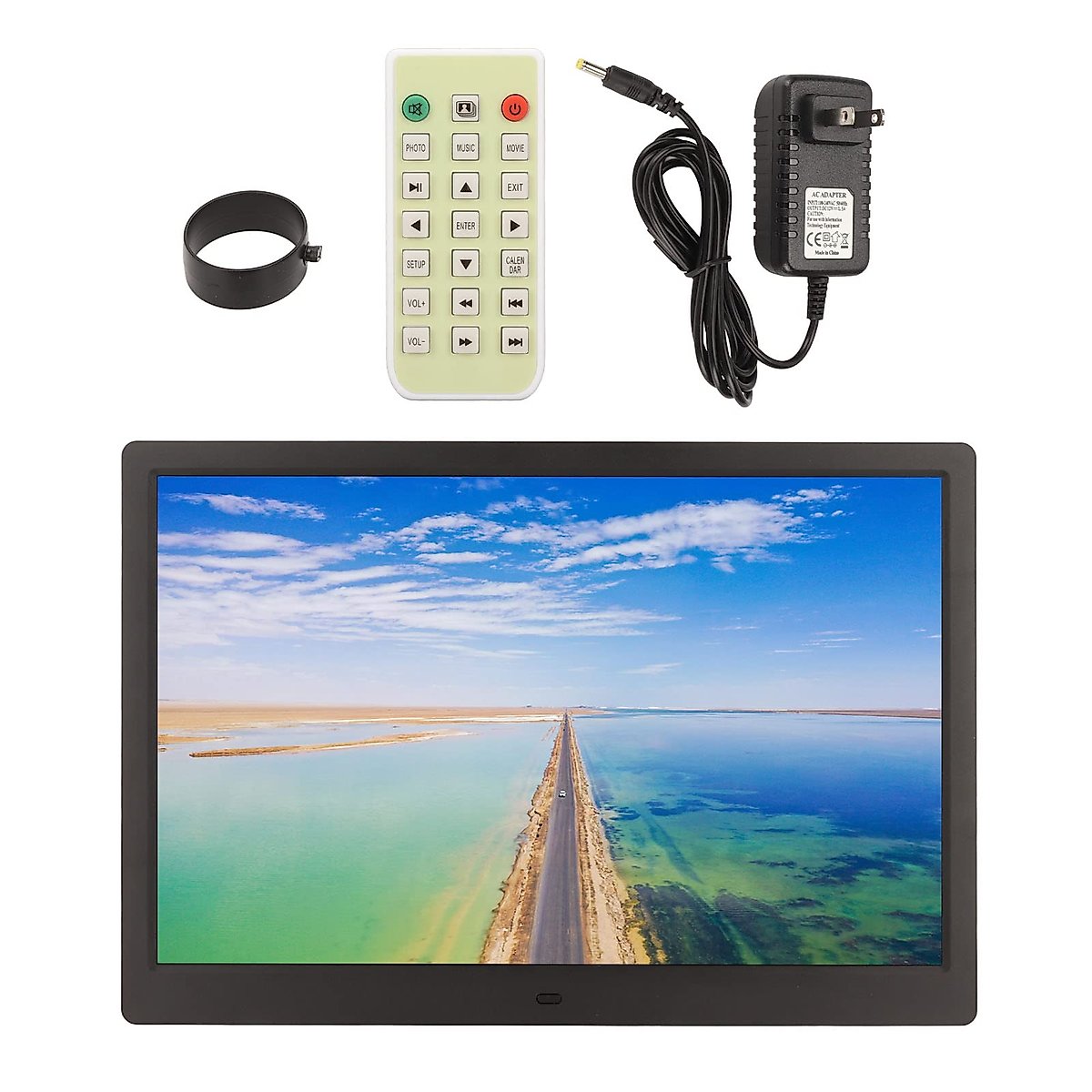 Digital Photo Album, 100‑240 V USB Interface Large Storage Digital Photo Frame Multiformat Playback for Images (US Plug)