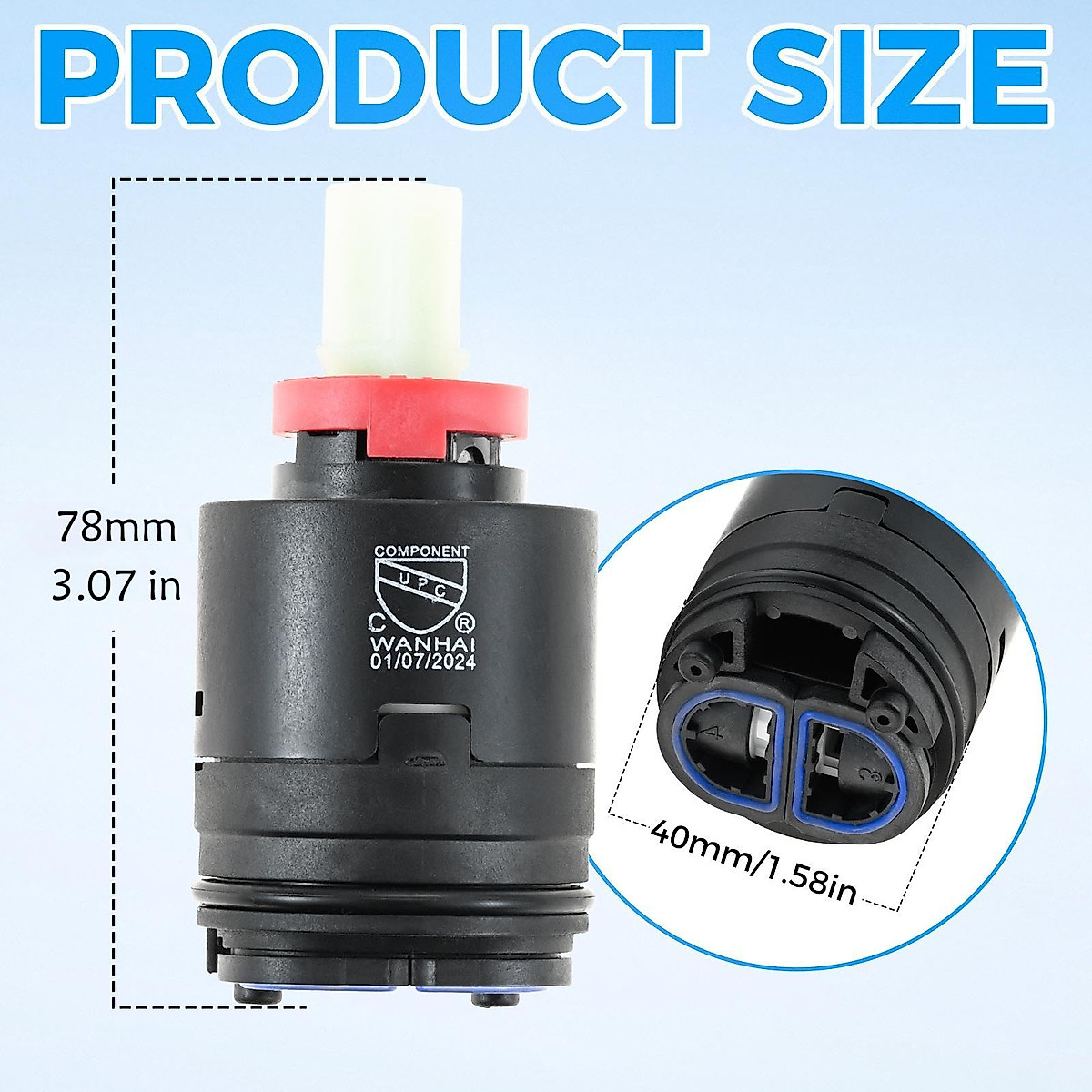 Mgoodoo N40HKC Shower Cartridge Replacement, 40mm Faucet Cartridge Replacement Fit for Tub/Shower Faucet System