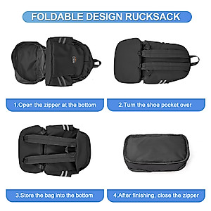coofay Gym Backpack For Women Waterproof Backpack With Shoe Compartment Lightweight Travel Backpack Black Sports Backpack Large Gym Bag