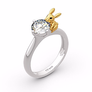 Jeulia "Nature's Favor Rabbit Round Cut Sterling Silver Ring Engagement Anniversary Eternity Promise Wedding Band Ring Set with Jewelry Box (6)