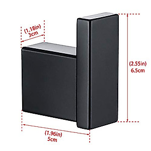 RANDOM Black Towel Hooks,Bathroom Hardware Accessories Hook SUS 304 Stainless Steel Matte Black Robe Hook for Bathroom Kitchen,Contemporary Style Wall Mounted 2 Pack.