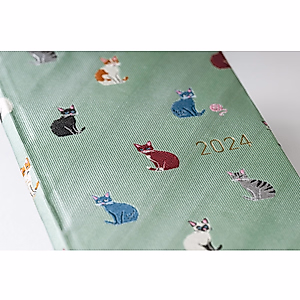 Hobonichi Techo Weeks [English/Tall and Slim Size/January 2024 Start] Bow & Tie: Cats & Me