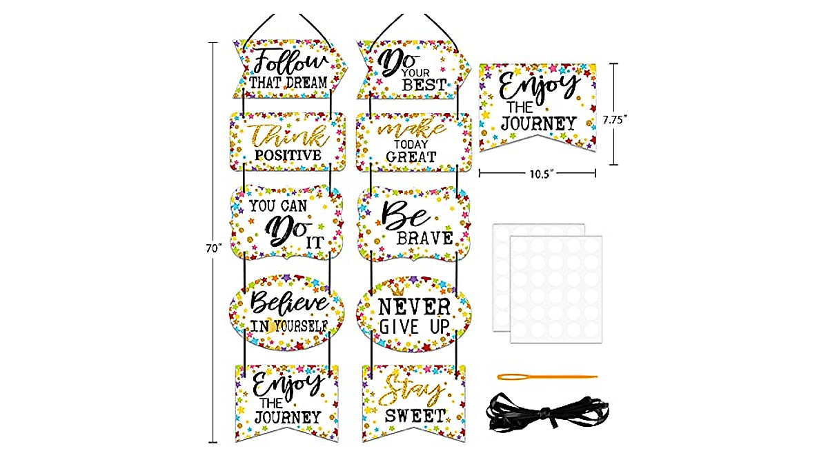 Hohomark Classroom Decoration Banner – Motivational Confetti Sign for ...
