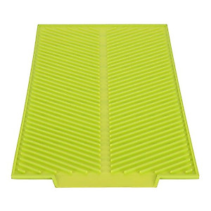 Dish Drying Mat, 15.35* 9.84inch Heat resistant Silicone Mat for Kitchen Counter, Slip Resistant Silicone Quick Dry Pad for Washing Dishes(Green)