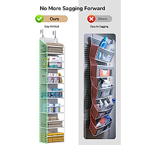 ALLTIDYUP Over The Door Hanging Pantry Organizer 7 Shelves, Clear Plastic Pockets Hat Racks for Baseball Caps, Large Capacity Storage for Closet, Bedroom, Bathroom, Office, Dorm Room Essentials