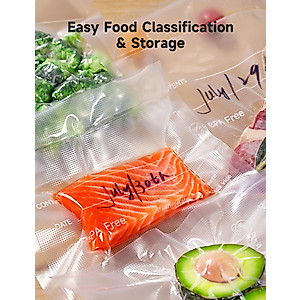 HiCOZY Vacuum Sealer Bags 100 Count 8”x12” for Food Storage, Pre-Cut BPA Free Bag for Meal Prep or Sous Vide Cooking, Safe to Microwave, Dishwasher, Boil, or Freeze