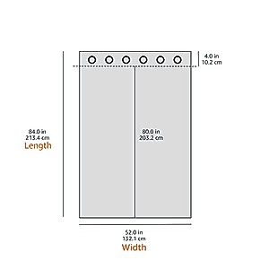 Amazon Basics Room Darkening Blackout Window Curtains with Grommets - 52 x 84-Inch, White, 2 Panels