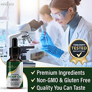 Hemp Oil - 4 Pack - All Natural of Hemp Drops - Grown & Made in USA - Natural Hemp Drops by NewAge (1000 (Pack of 4))