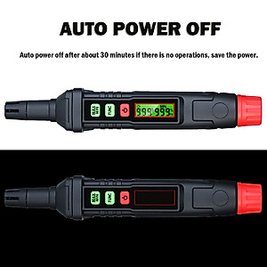 Portable Thermo-Hygrometer 4-in-1 Digital Psychrometer Mini Temperature Humidity Meter Pen Type Home Greenhouse Indoor Hygrometer with Dew Point & Wet Bulb Temperature, Max/Min, Backlight LCD Display