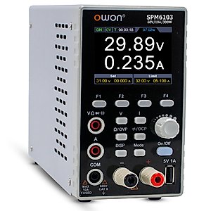 OWON SPM6103 DC Power Supply with Multimeter 2 in 1 Function 4 1/2 Digits Multimeter 10mV/1mA Resolution Power Supply with 2.8 inch LCD(60V/10A/300W)