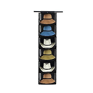 TreeHouse London Cowboy Hat Rack Storage with Dust Cover - XL 6 Shelf Hanging Hat Organizer for Men and Womens Closets - Wardrobe Hanging Cowboy Cap Hat Holder for Wide Brimmed Hats