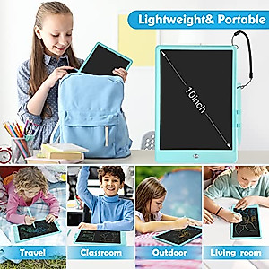PYTTUR LCD Writing Tablet for Kids 10 Inch Colorful Toddler Doodle Board Drawing Tablet Reusable Electronic Drawing Pads Educational and Learning Toy Gift for 3-8 Years Old Boy and Girls