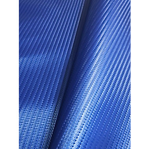 Carbon Fiber Marine Vinyl Fabric - 10 Colors - Sold by The Yard Waterproof PVC Upholstery Commercial Outdoor (Royal)