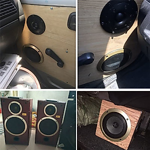 Fielect 2Pcs 6.5inch Speaker Grill Cover Mesh Speaker Grill Decorative Circle Woofer Guard Protector Cover Audio Accessories Black Cloth Cover with 8 Screws