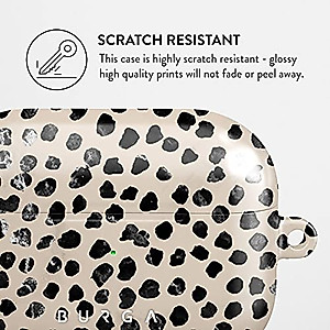 BURGA Airpod Hardcase Compatible with Apple Airpods PRO 2019 Charging Case, Black Polka Dots Pattern Nude Almond Latte Fashion Cute for Girls, Protective Hard Plastic Case