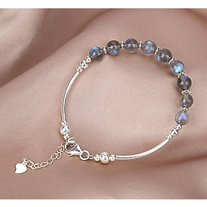 Jan&Dee Manual Original Labradorite Gray Moonstone Crystal Bracelet