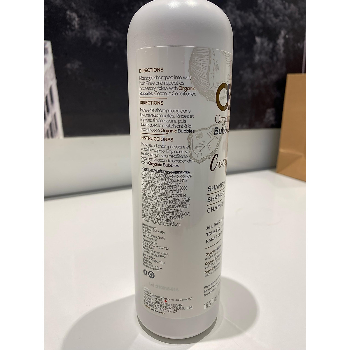 Organic Bubbles Coconut – Vegan and Made in Canada (Shampoo)